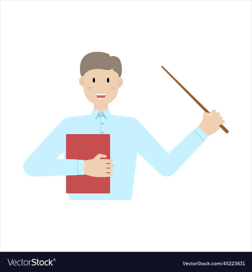 Male teacher cartoon Royalty Free Vector Image