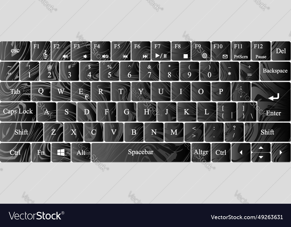 Modern qwerty keyboard layout stencil cut marble Vector Image