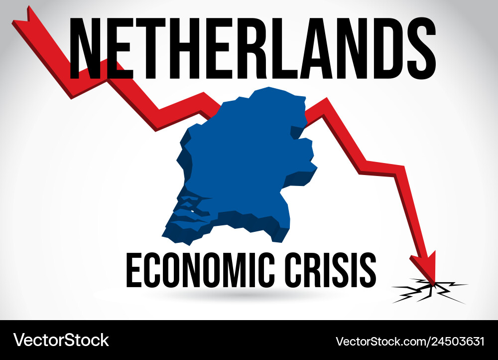 Netherlands map financial crisis economic Vector Image