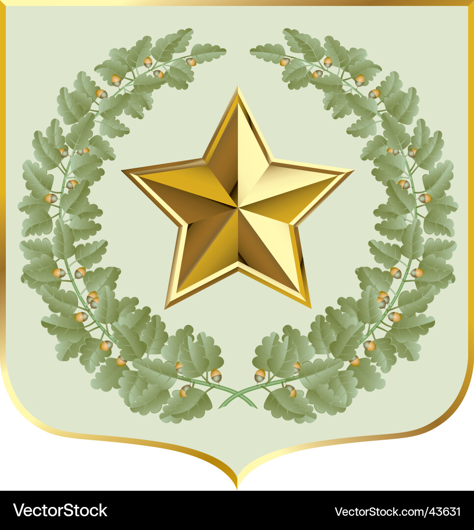 Oak shield Royalty Free Vector Image - VectorStock