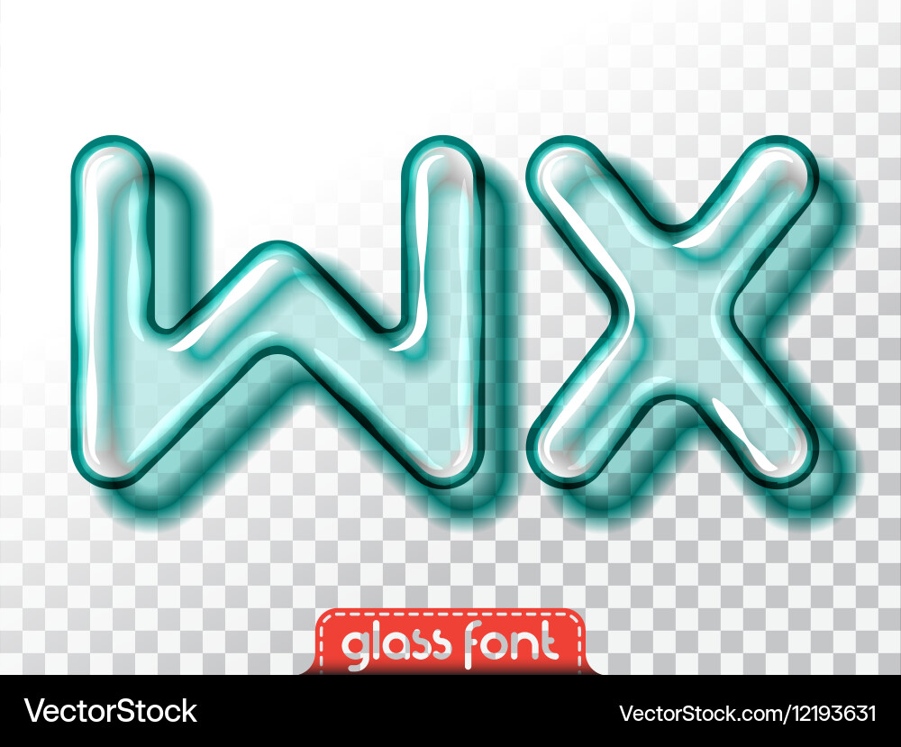 Realistic glass alphabet font Royalty Free Vector Image