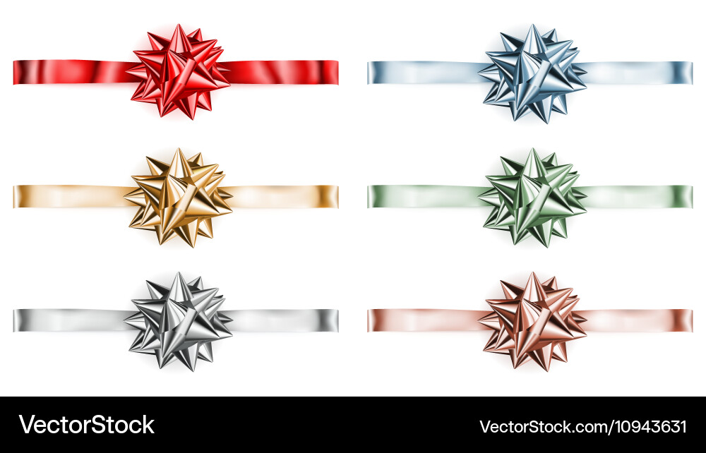 Set of beautiful big shiny bows Royalty Free Vector Image