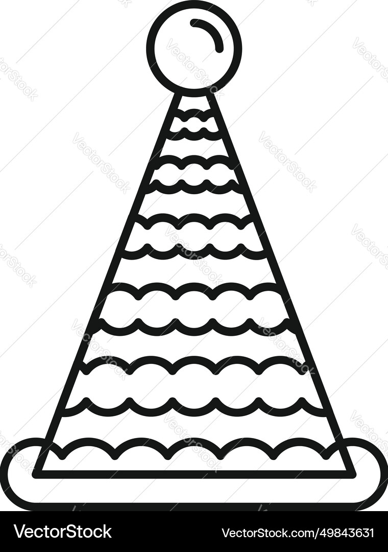 Slice revel hat icon outline party cone Royalty Free Vector