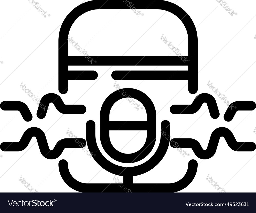 Voice command agent device icon outline Royalty Free Vector