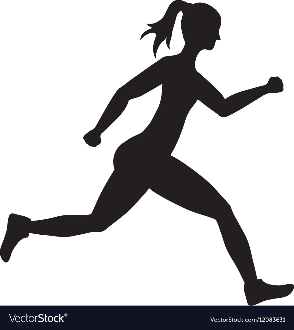 Woman running fitness Royalty Free Vector Image