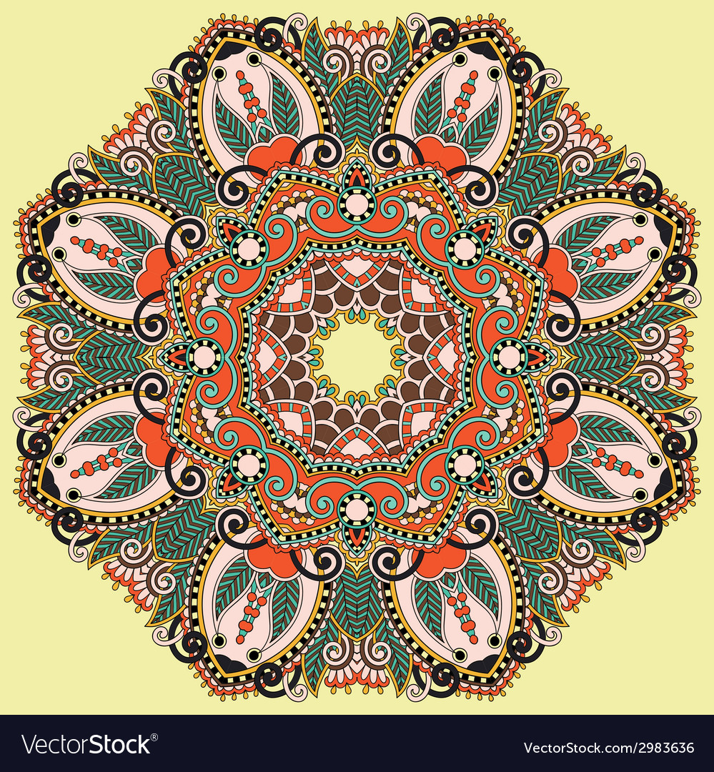 Circle lace ornament round ornamental geometric Vector Image