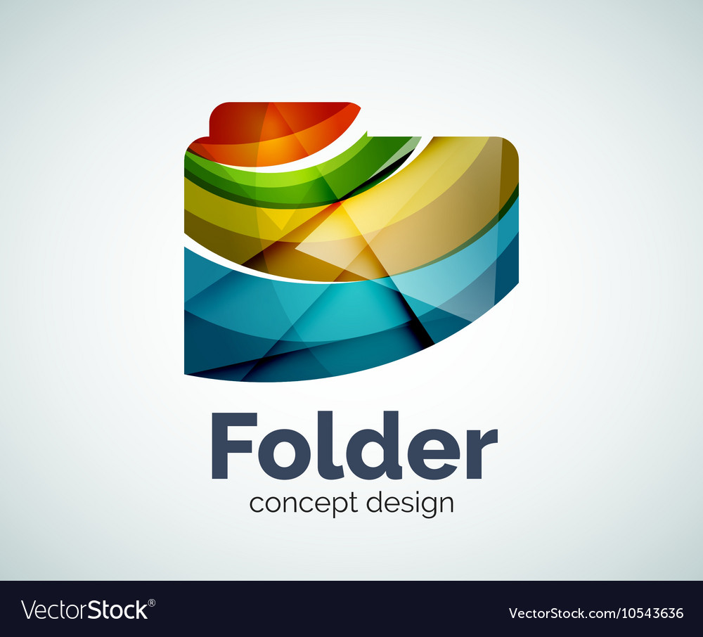Computer folder logo template Royalty Free Vector Image