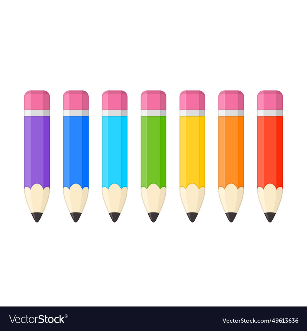 Pencil different colors Royalty Free Vector Image