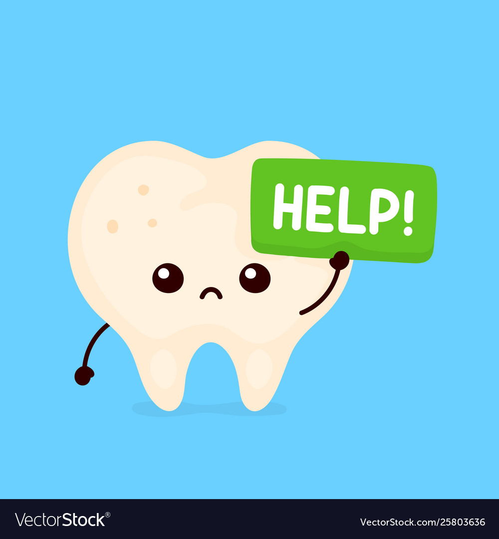 Sad suffering sick cute human tooth Royalty Free Vector Sad suffering sick cute human tooth Royalty Free Vector