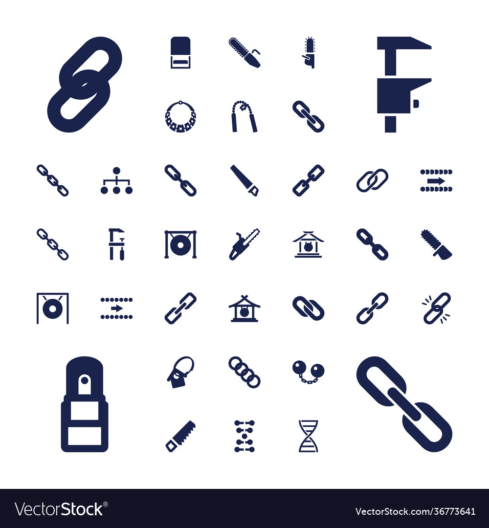 37 chain icons Royalty Free Vector Image - VectorStock