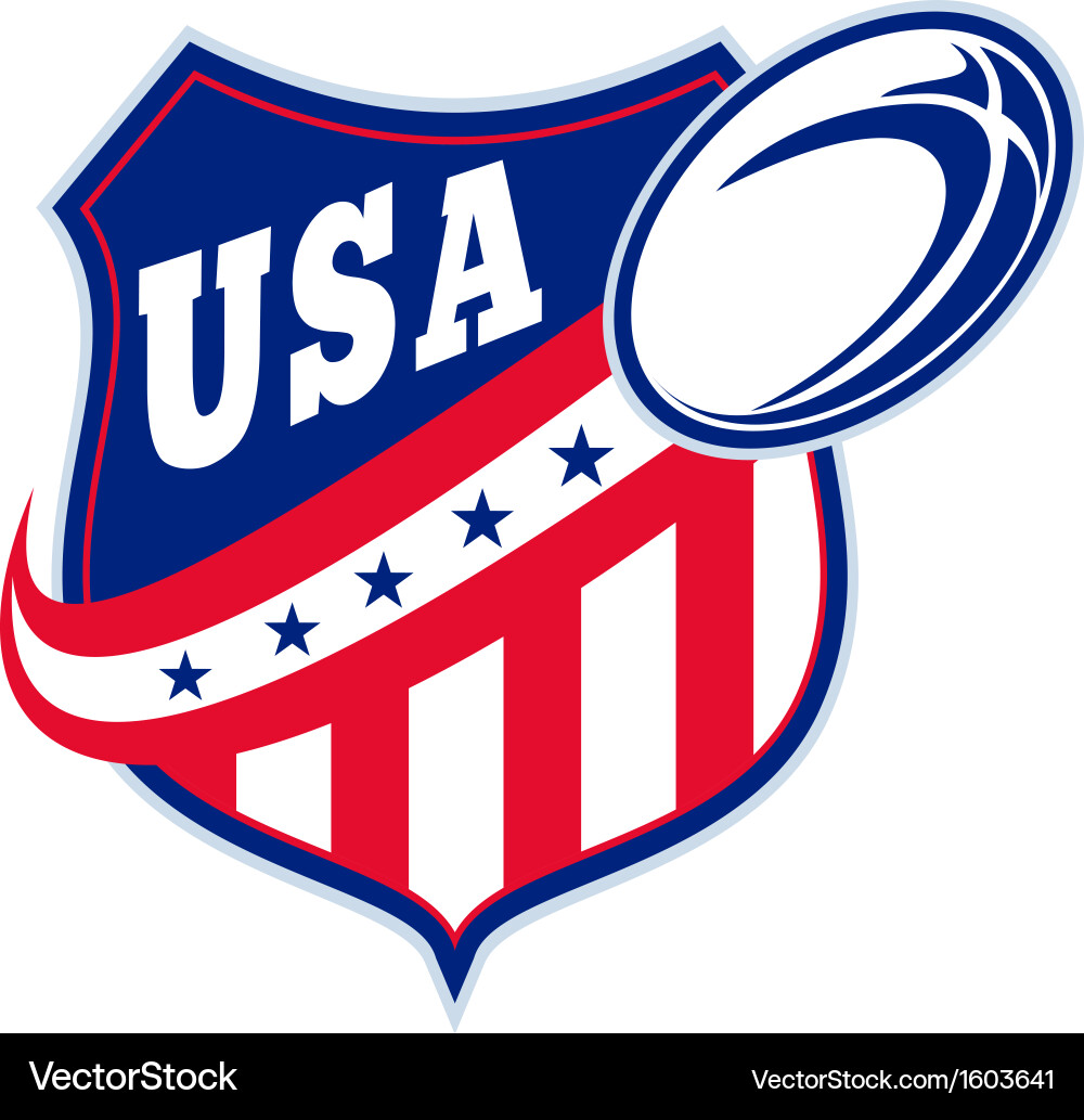 American rugby ball shield usa Royalty Free Vector Image