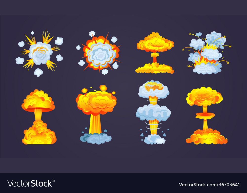 Animation for game explosion effect frame Vector Image