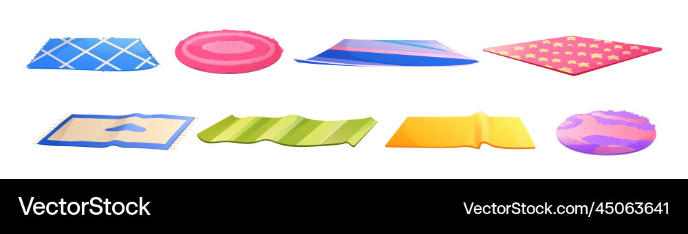 Carpets cloth and fluffy floor rugs Royalty Free Vector