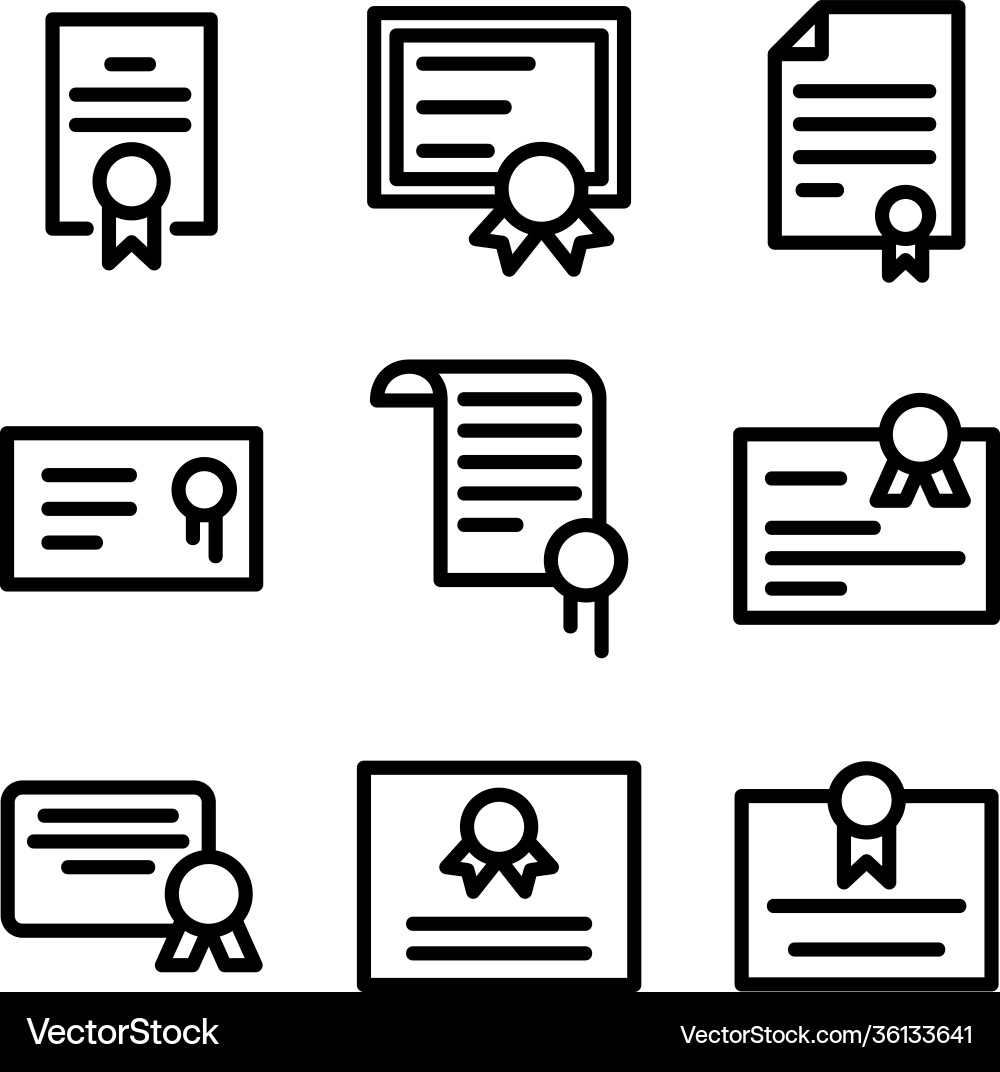 Certificate icon or logo isolated sign symbol Vector Image