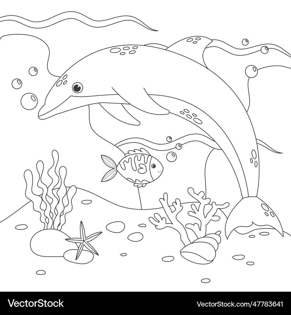 Cute square page coloring book for children Vector Image