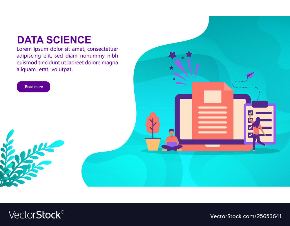 Data science concept with character template Vector Image