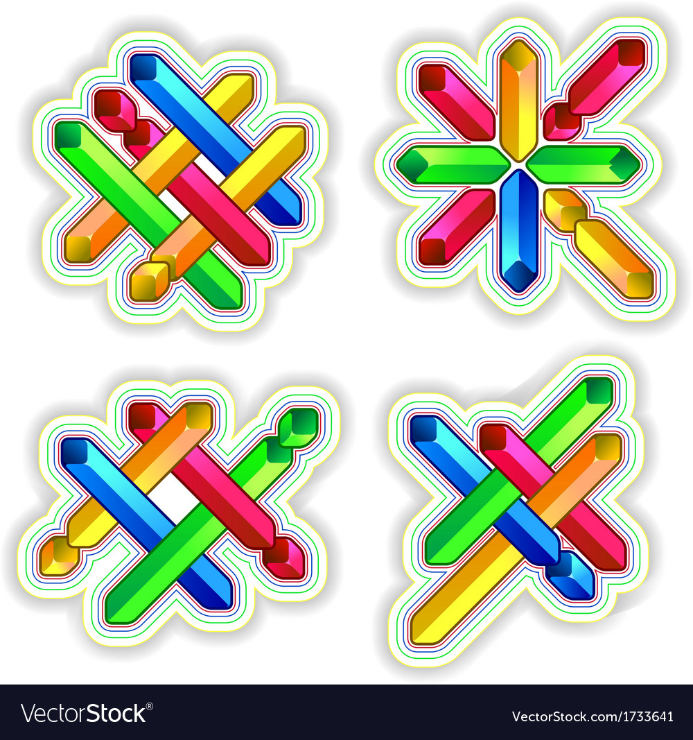 Diagonal cross geometric element Royalty Free Vector Image