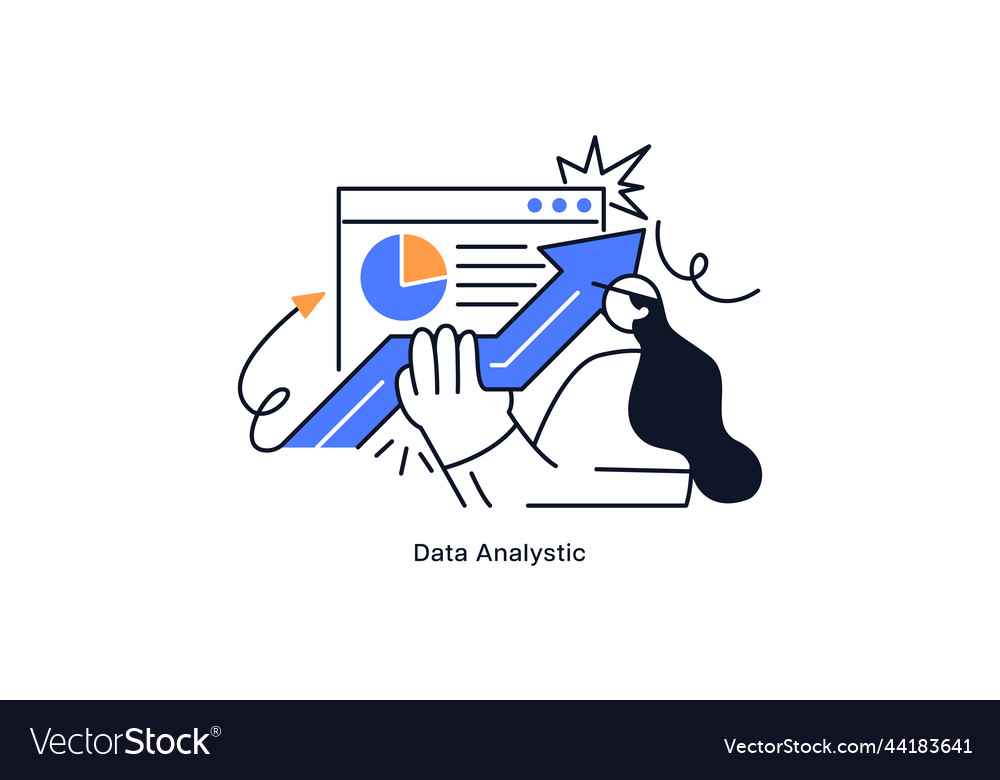 Flat design statistical and data analysis Vector Image