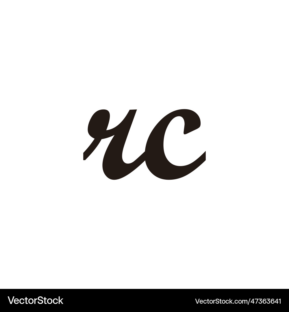 Letter rc connect geometric symbol simple logo Vector Image