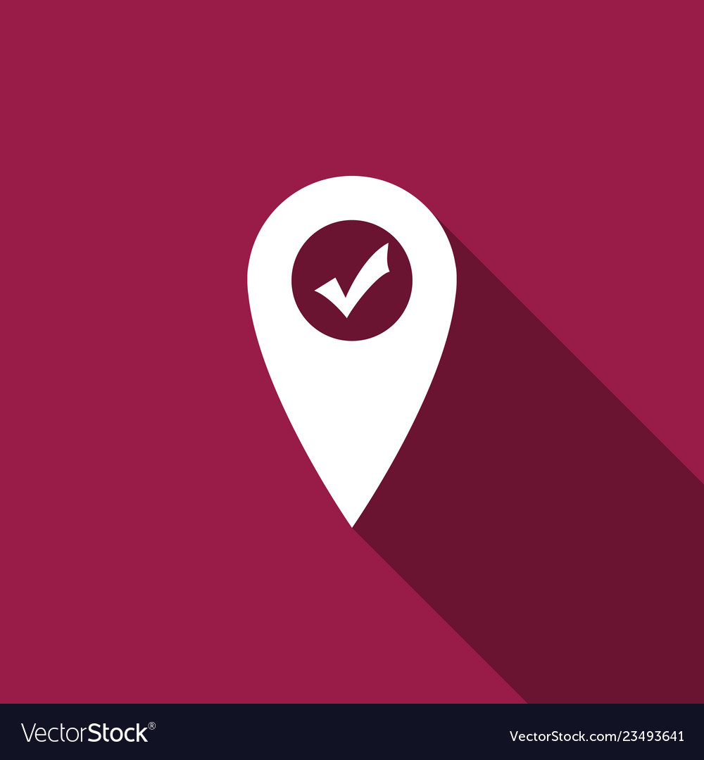 Map pointer with check mark icon isolated Vector Image