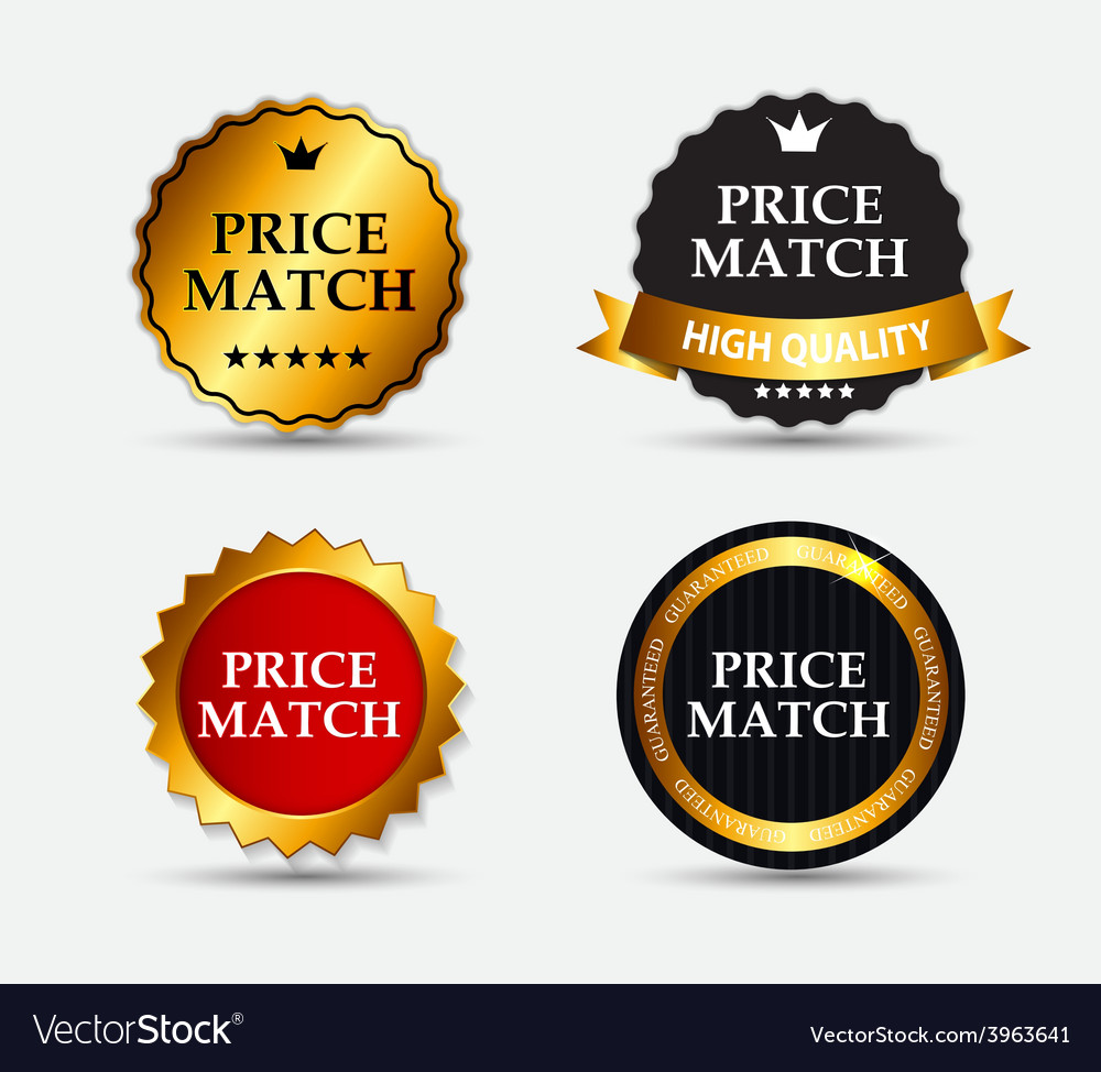 Price match label set Royalty Free Vector Image