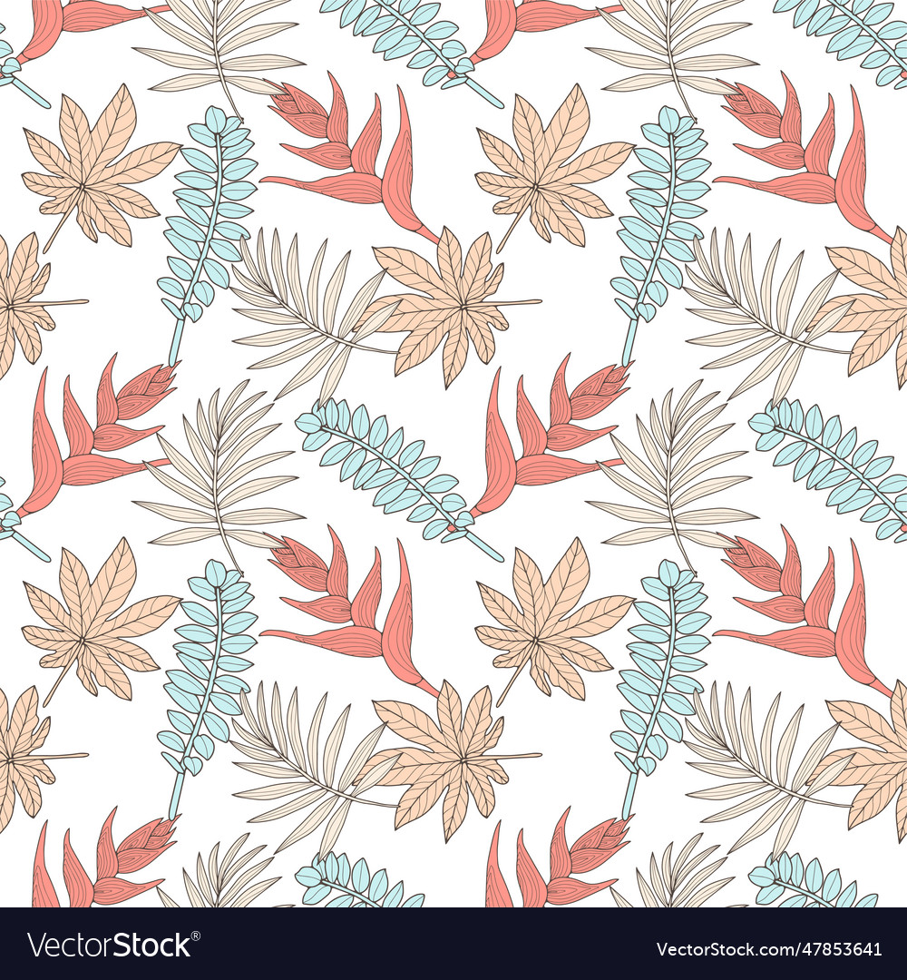 Seamless tropical pattern Royalty Free Vector Image