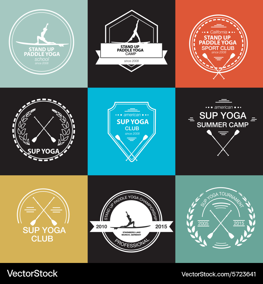 Set of different logotype templates for stand up Vector Image