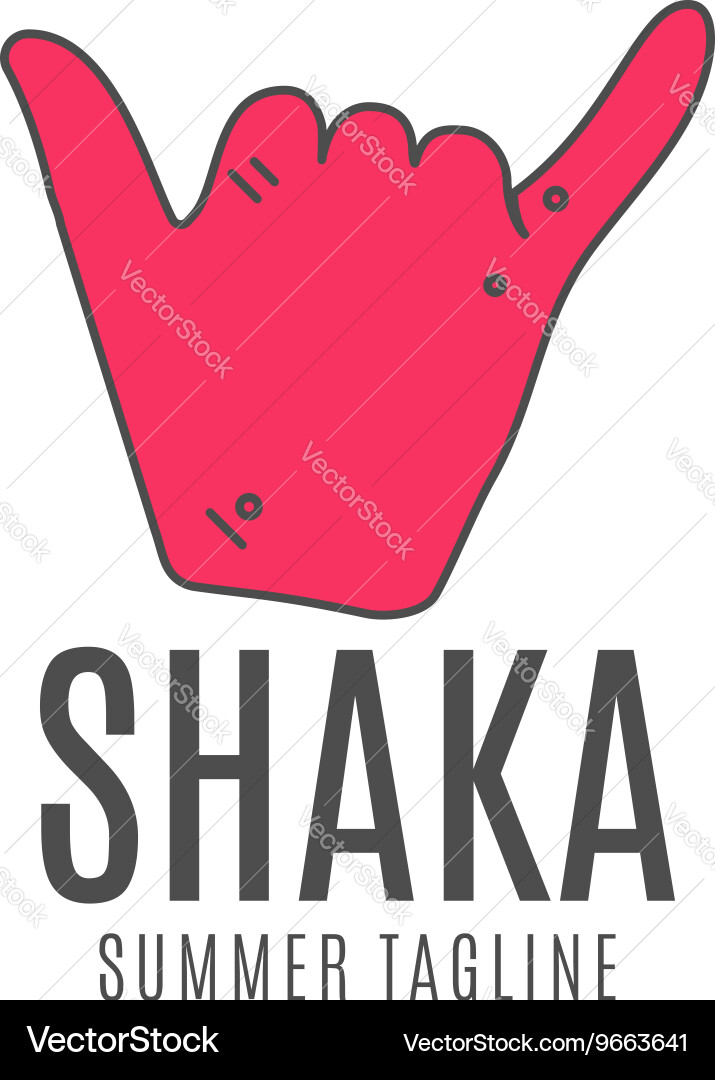 Shaka logo icon surfing symbol logo Royalty Free Vector