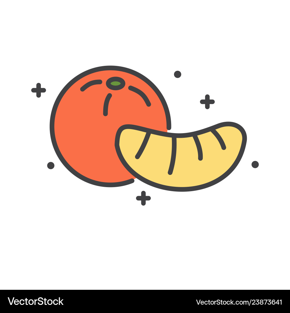 Tangerine icon on white background for graphic Vector Image