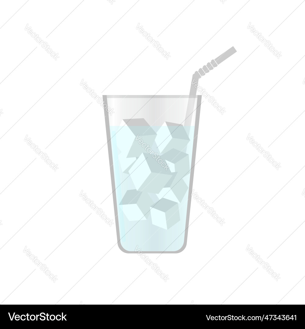 Water in a glass with ice cubes Royalty Free Vector Image