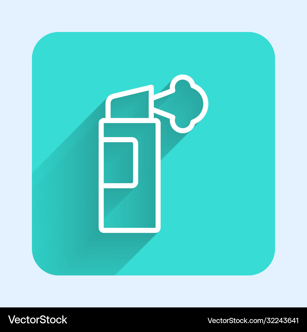 White line pepper spray icon isolated with long Vector Image