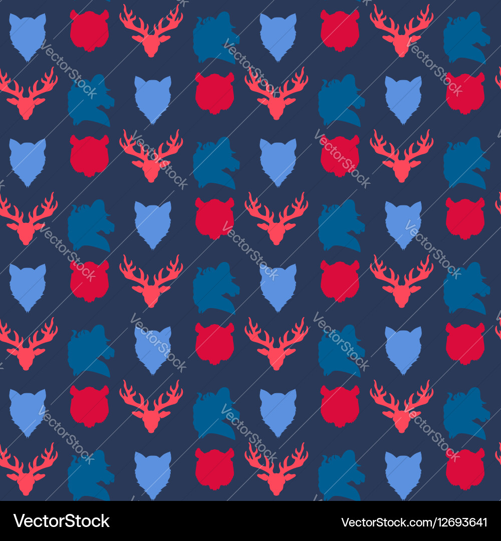 Wildlife seamless pattern Royalty Free Vector Image