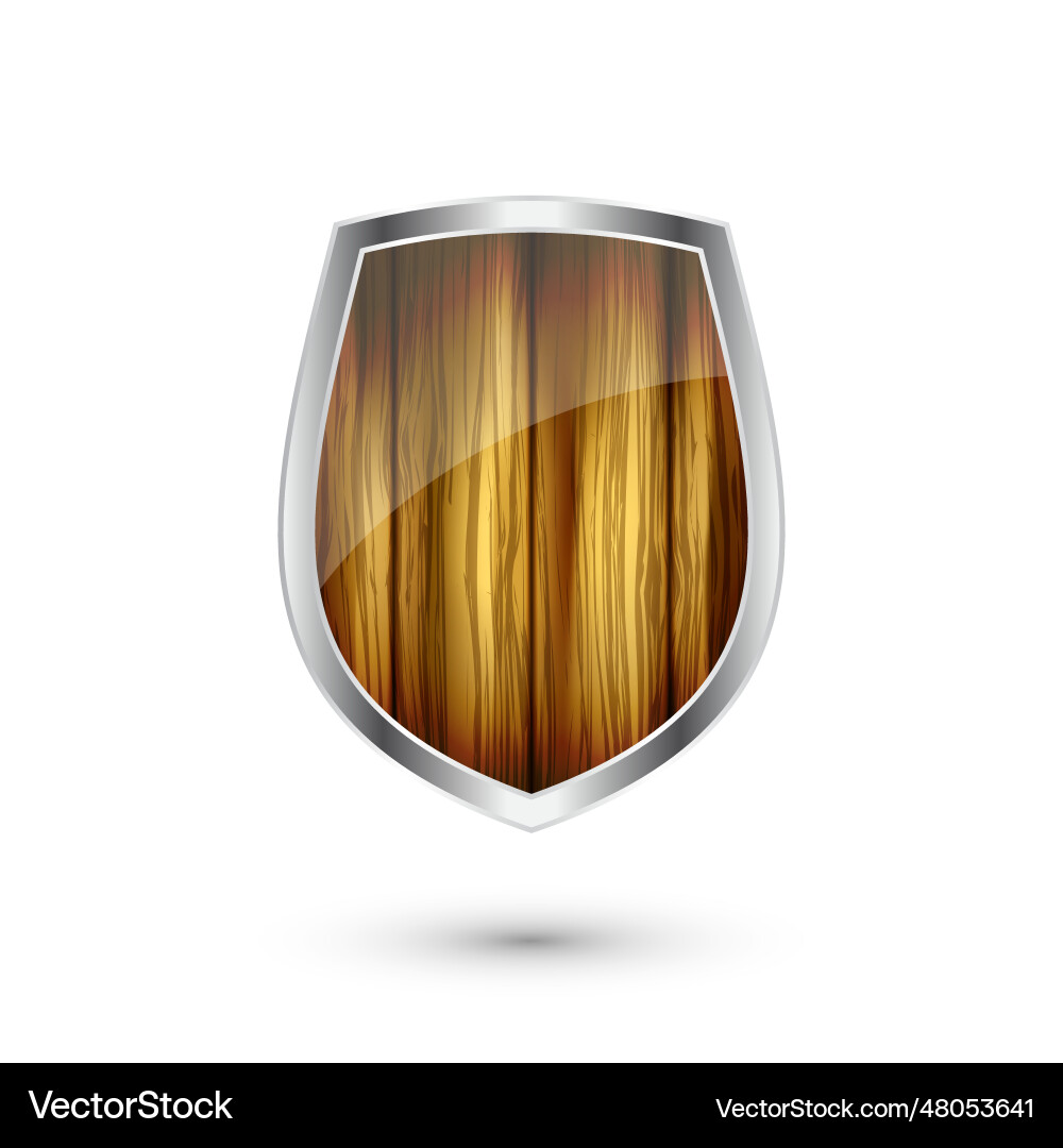 Wooden vintage shield icon black heraldic shield Vector Image
