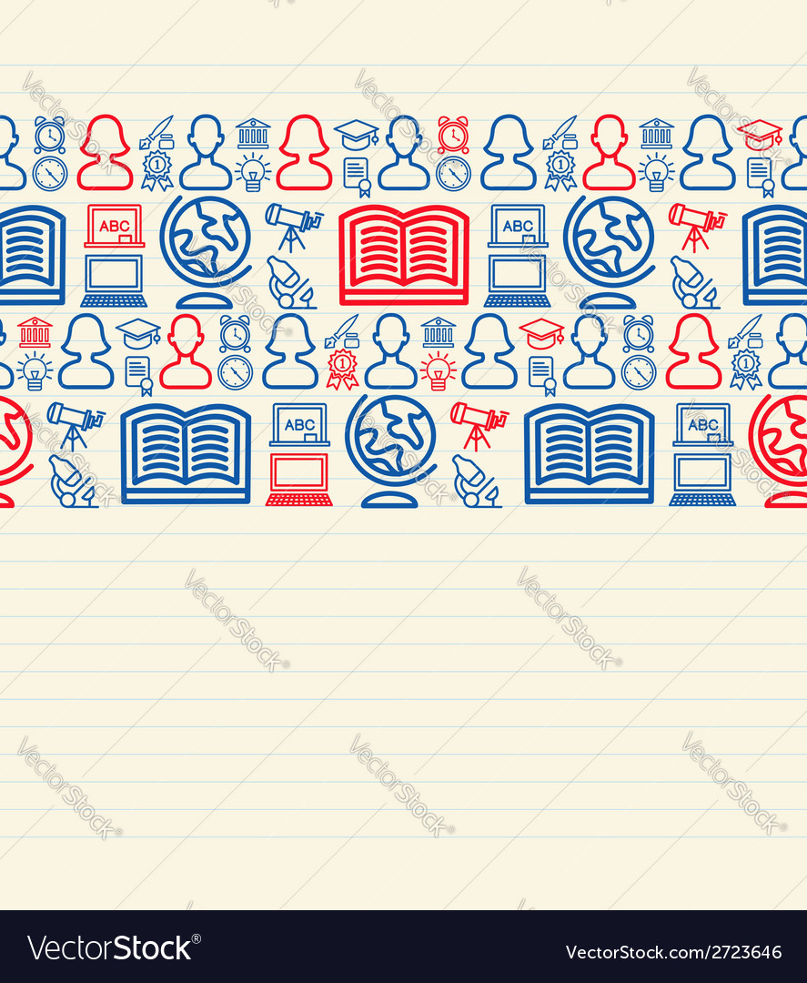 Back to school seamless pattern background Vector Image