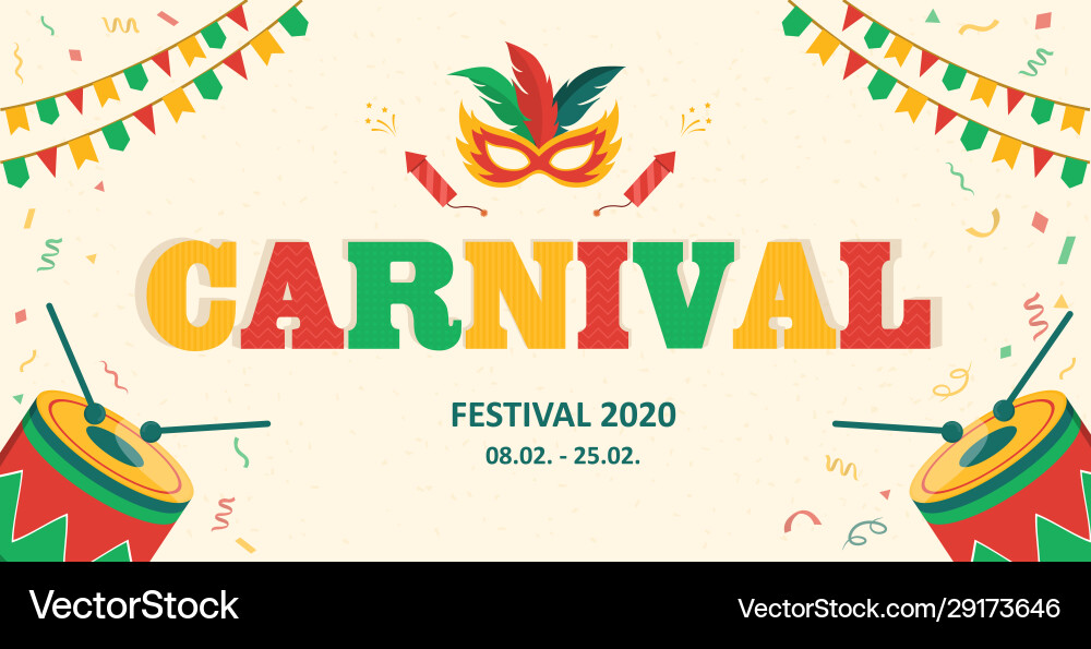 Carnival advertising banner with copy space Vector Image