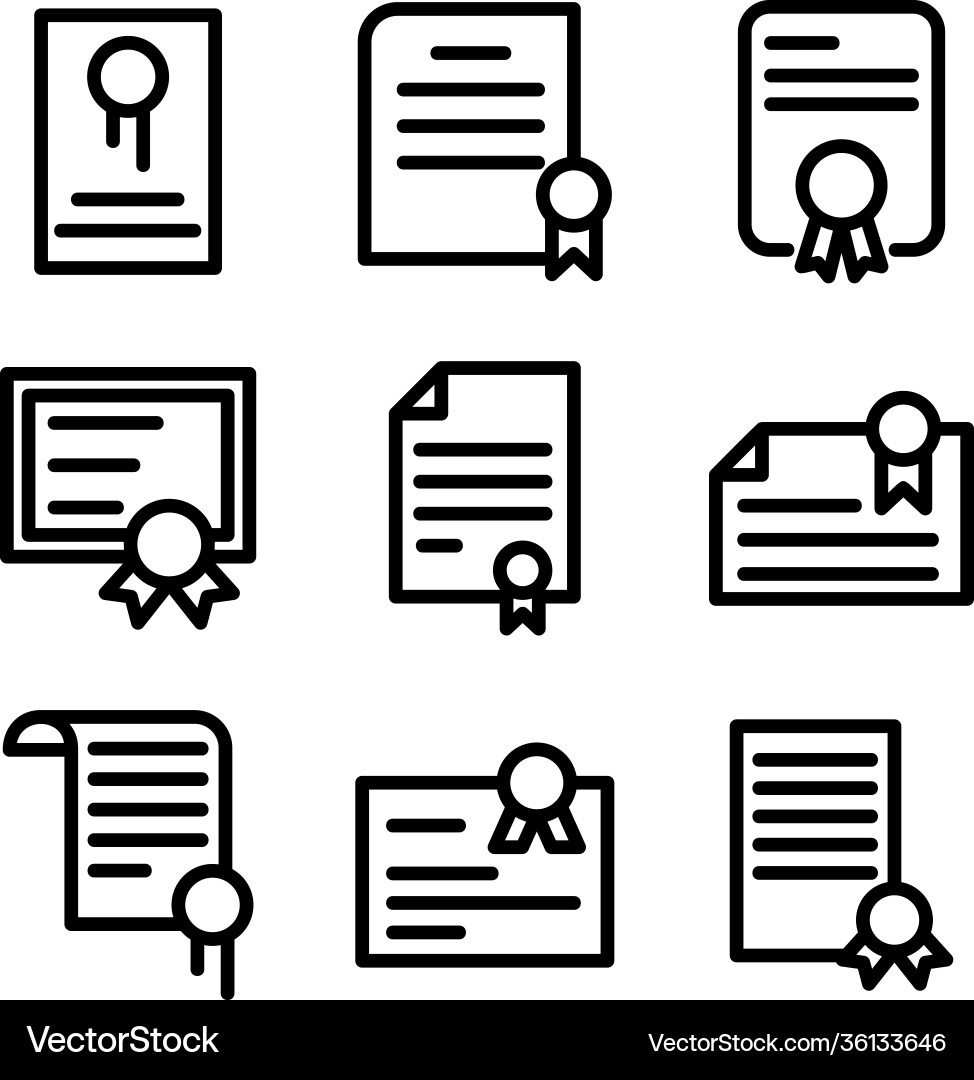Certificate icon or logo isolated sign symbol Vector Image