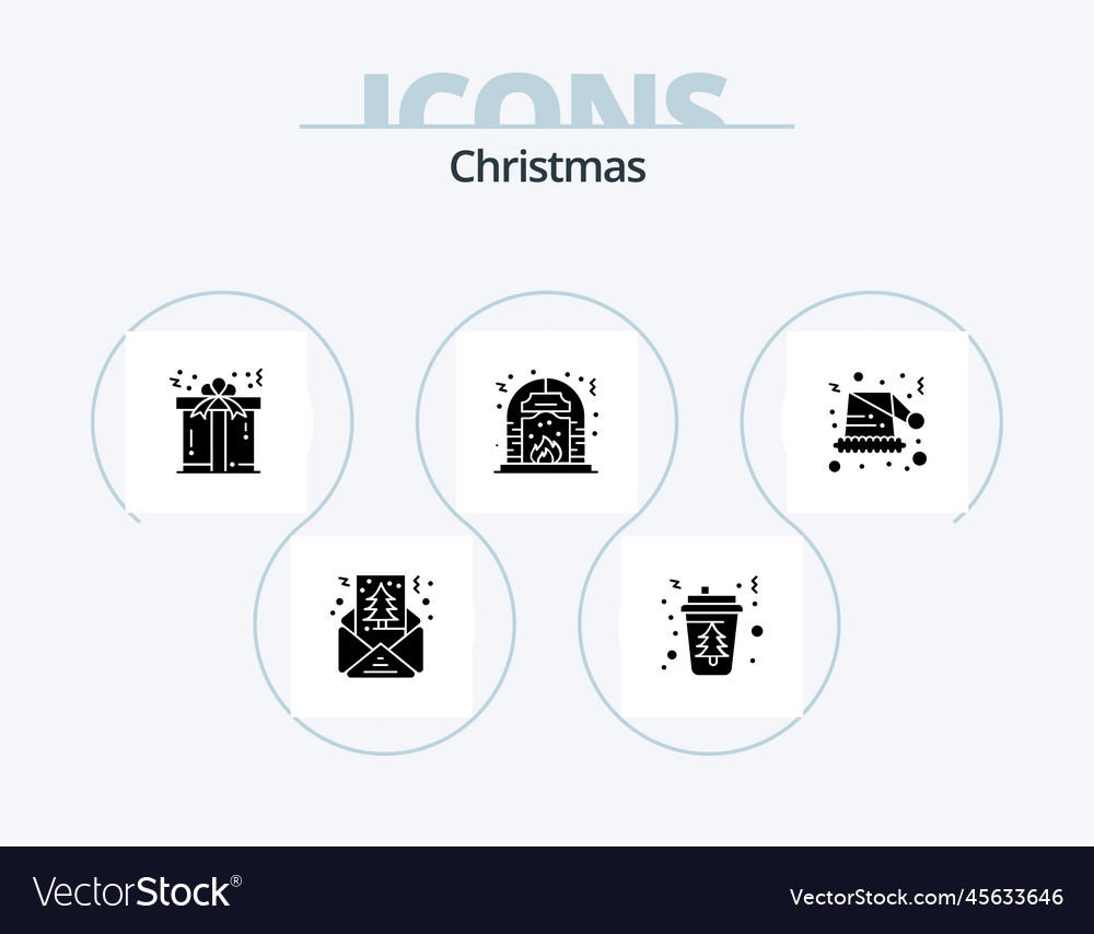 Christmas glyph icon pack 5 icon design christmas Vector Image