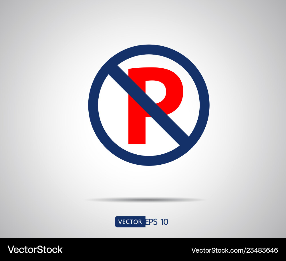 Circle prohibited no car parking traffic sign Vector Image