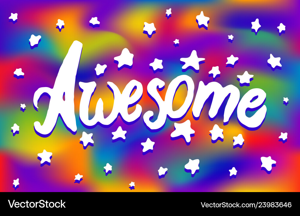 Concept of awesome phrase word Royalty Free Vector Image
