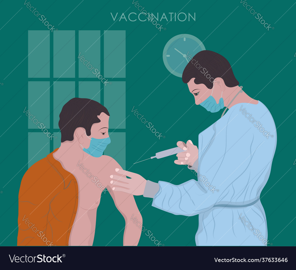Coronavirus vaccination process immunization Vector Image