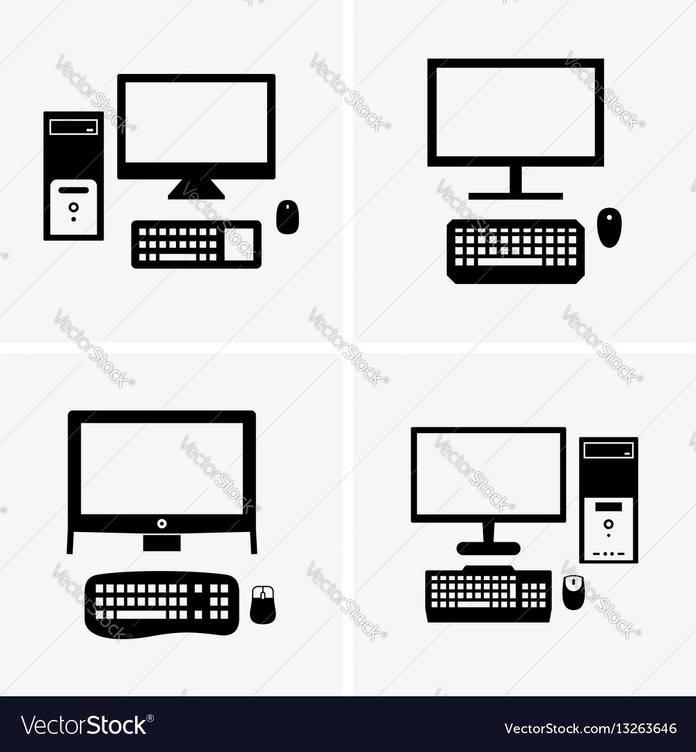 Desktop computers Royalty Free Vector Image - VectorStock