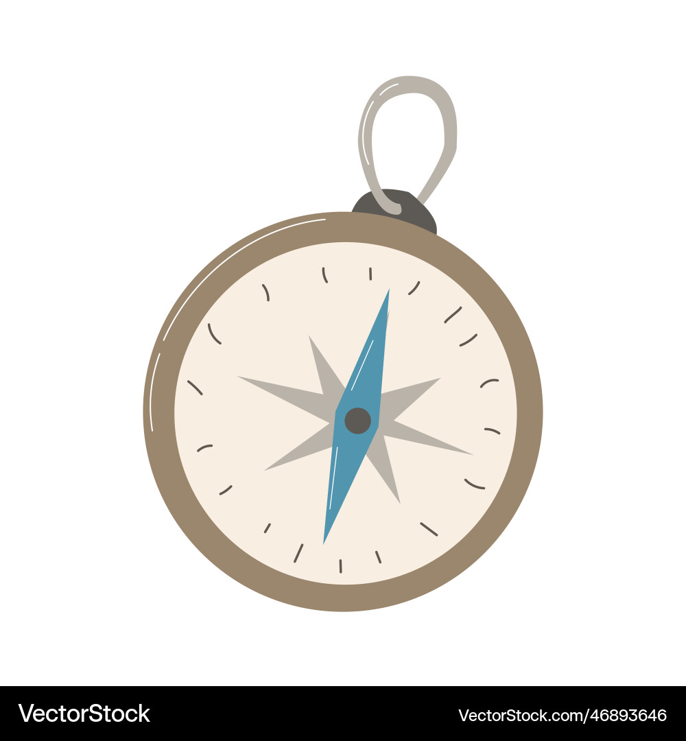 Gold compass in retro style on a white background Vector Image