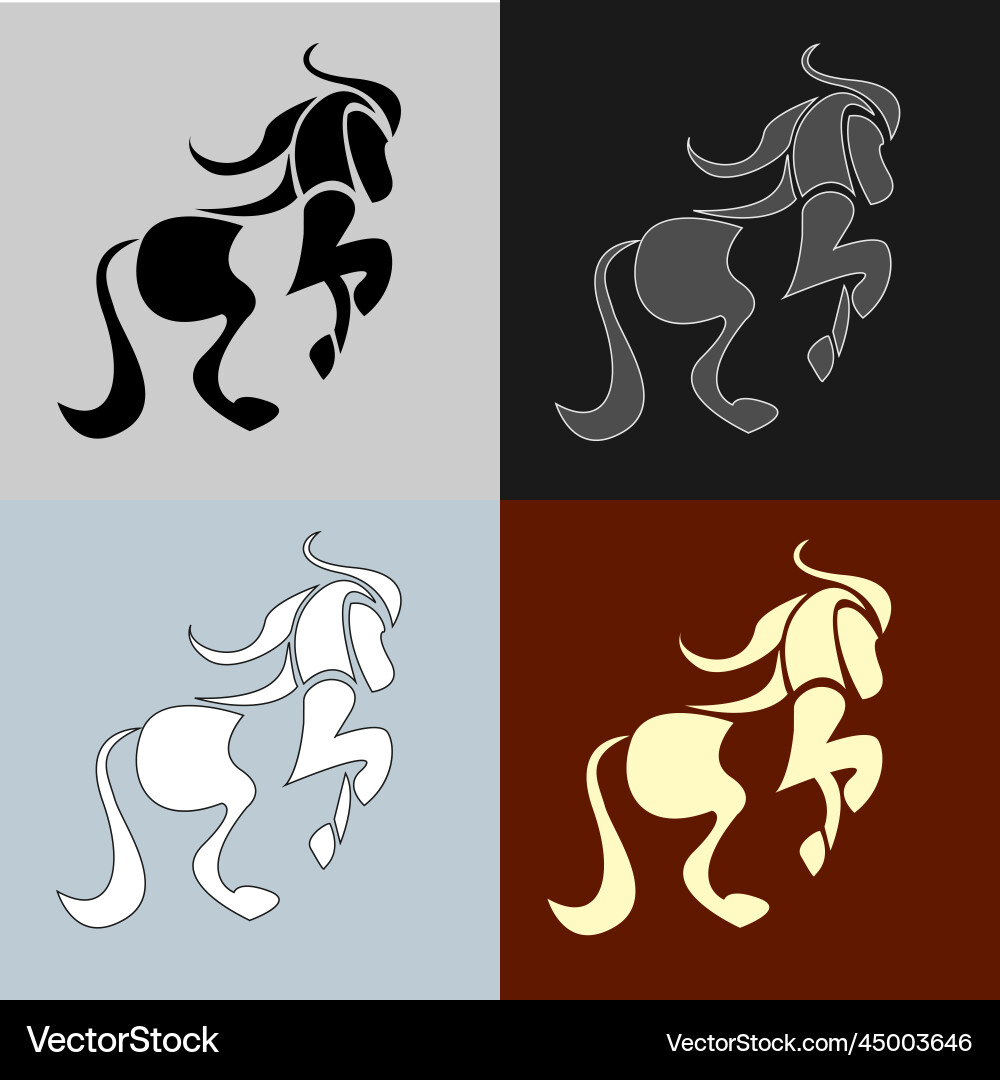 Horse icon set equine stables sign Royalty Free Vector Image