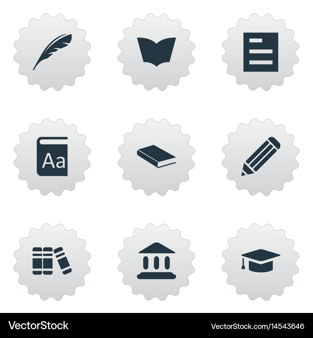 Set of simple education icons Royalty Free Vector Image