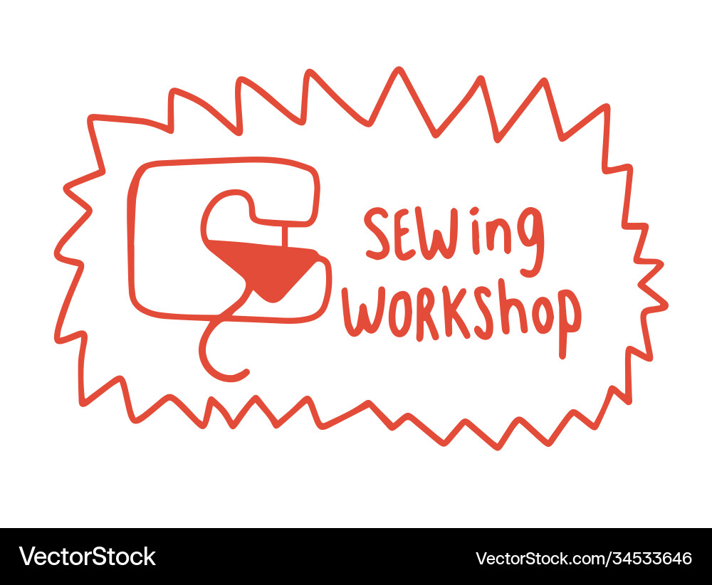 Sewing workshop machine tailoring courses Vector Image