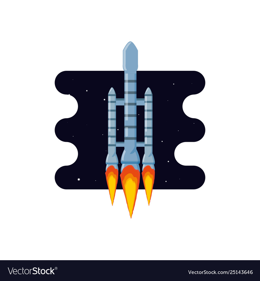 Space rocket isolated icon Royalty Free Vector Image