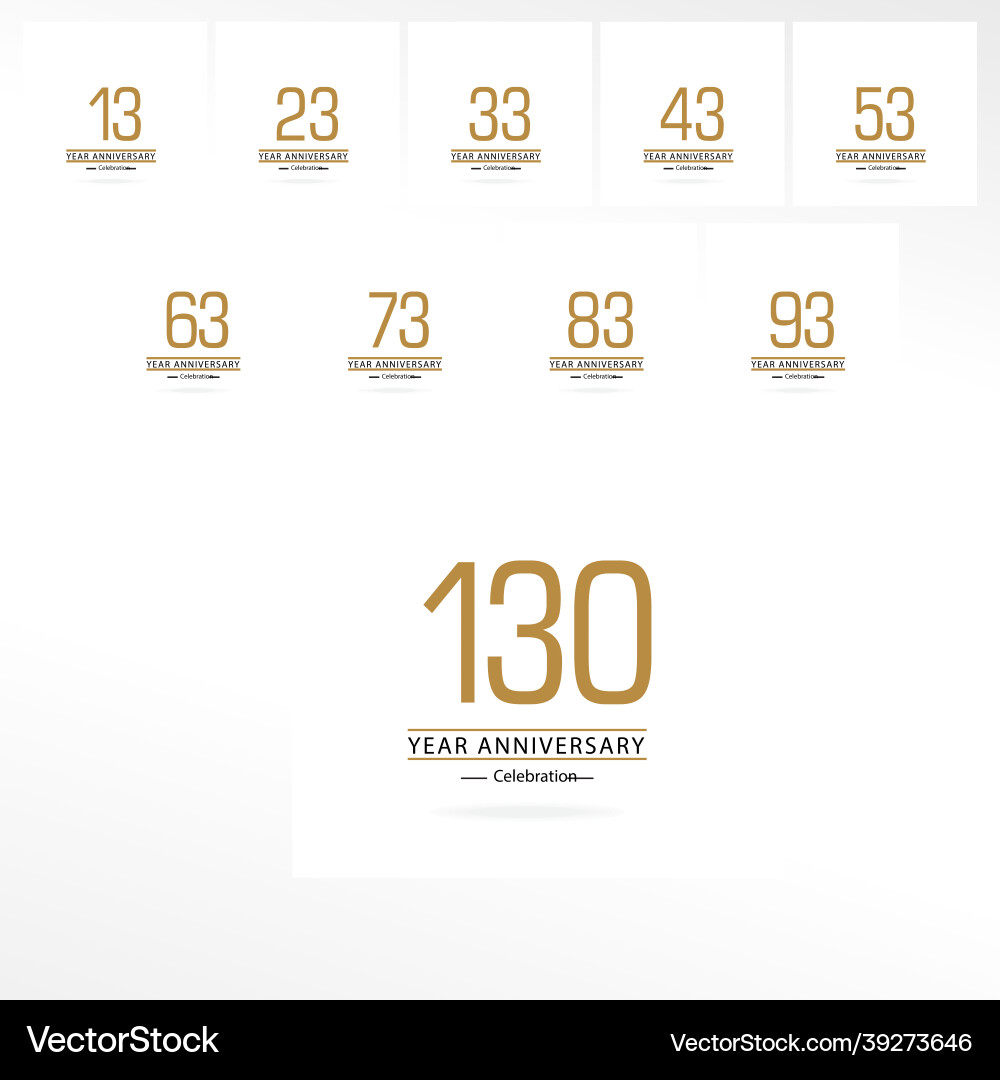 Year anniversary set gold elegant template design Vector Image