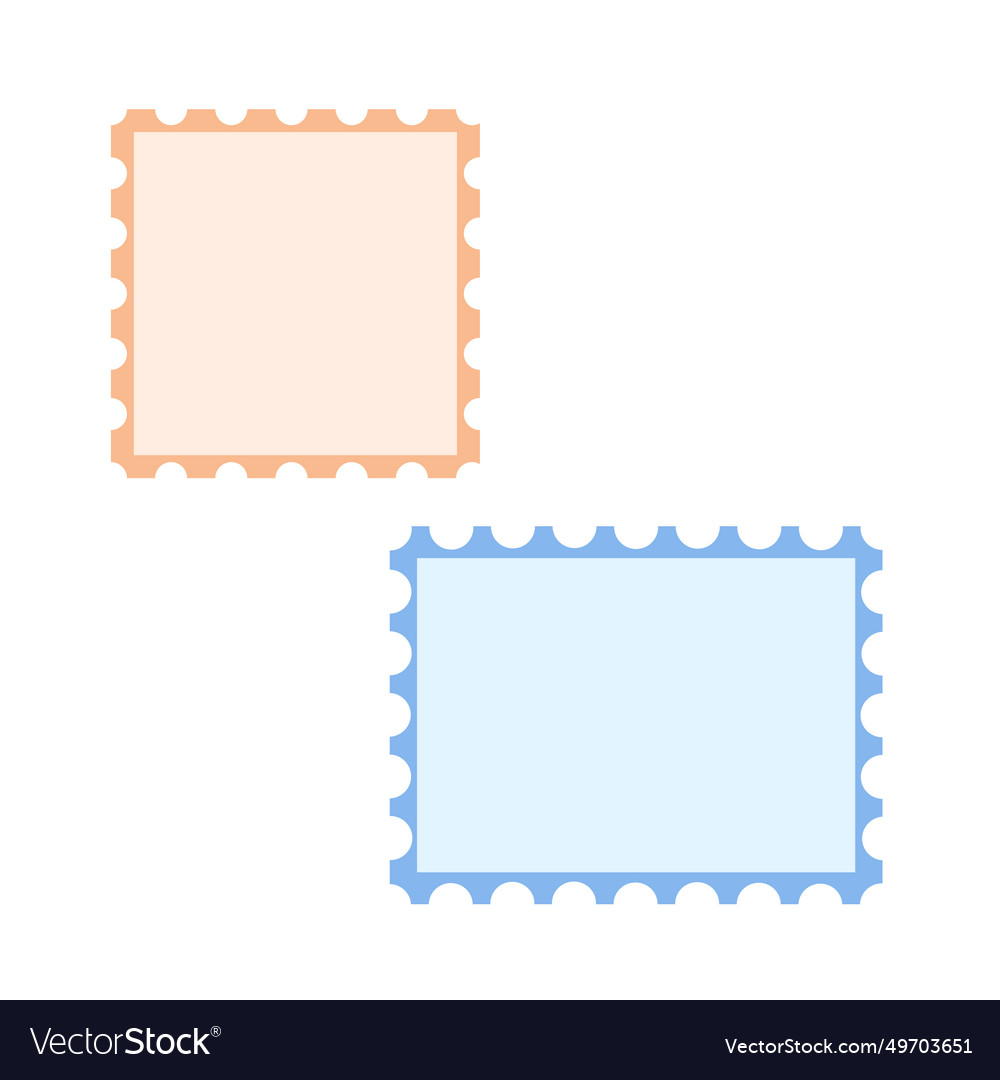 Blank post stamp flat set Royalty Free Vector Image