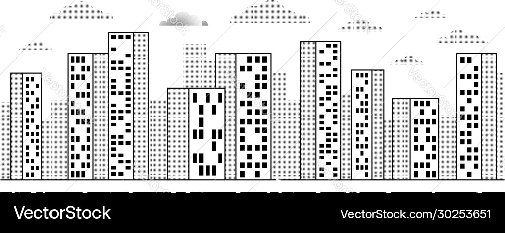 City landscape with skyscrapers Royalty Free Vector Image