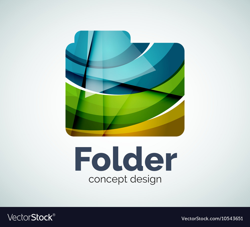 Computer folder logo template Royalty Free Vector Image